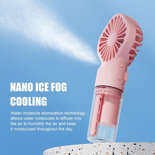 Water Spray Mist Fan USB Rechargeable Handheld Portable Mini Fan Cooler ...