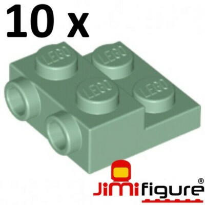 NEW 10 x LEGO Modified Plate 2x2x2/3 with 2 Studs on Side Sand Green ...