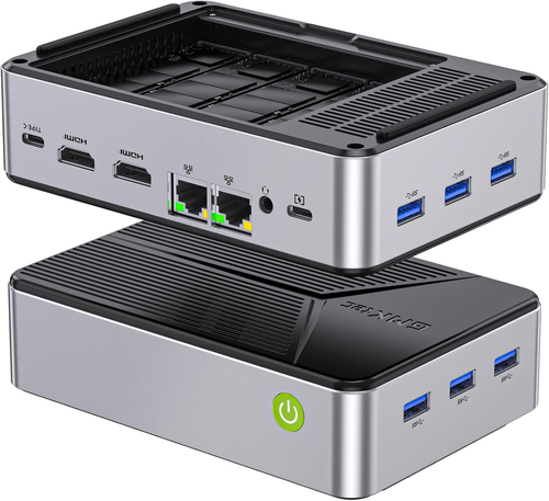 GMKtec G9 Mini PC NAS, Intel N150, 12GB DDR5, 64GB eMMC + 1TB SSD, 4x M ...