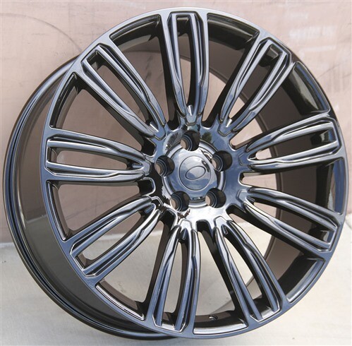 Set(4) 22" 22X9.5 5x120 Gloss Black Wheels & Tires PKG Fit Range Rover ...