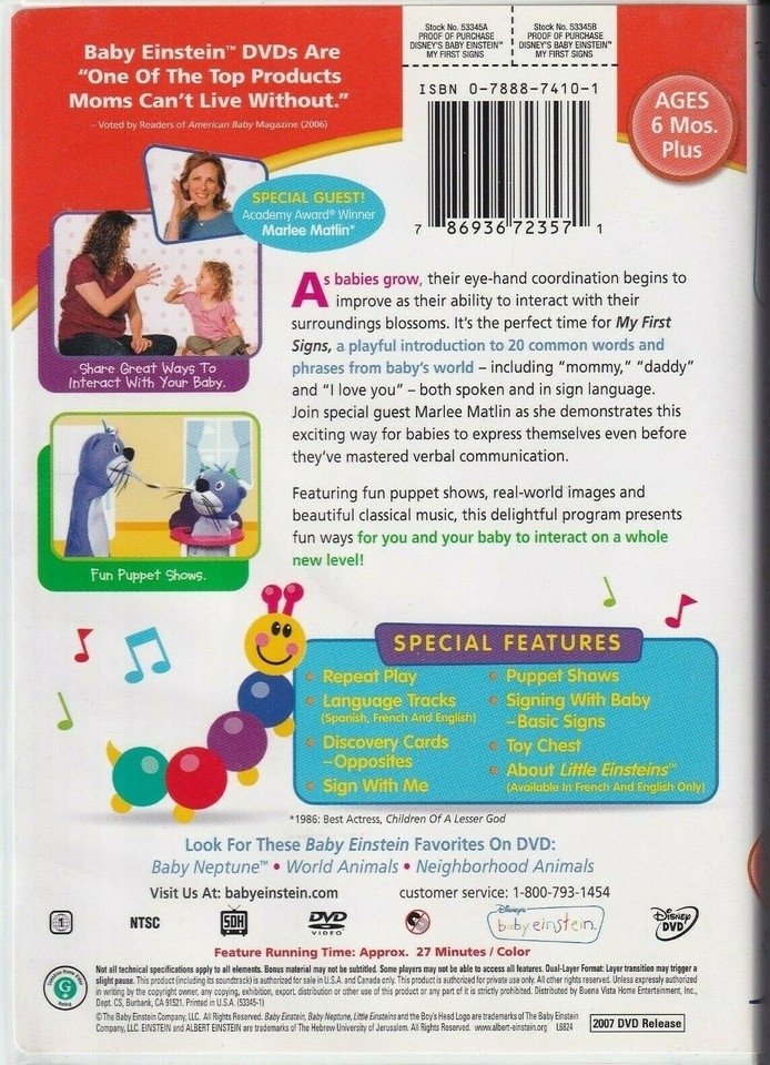 Baby Einstein: My First Signs (DVD, 2007) 786936723571| eBay