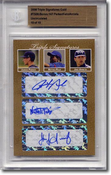 Jarrod Parker * NEFTALI FELIZ * JAKE ARRIETA * Rookie Autograph BGS ...