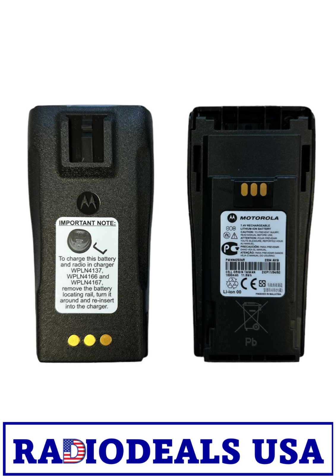 Motorola PMNN4253 Lithium 1600mAh Slim Battery for CP200 200D radio ...