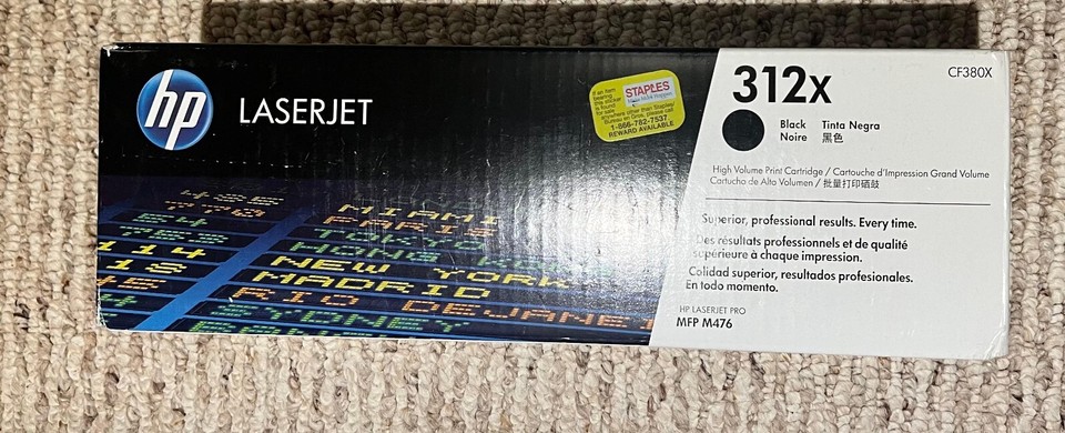 HP 312X (CF380X) Black High Yield Original LaserJet Toner Cartridge | eBay
