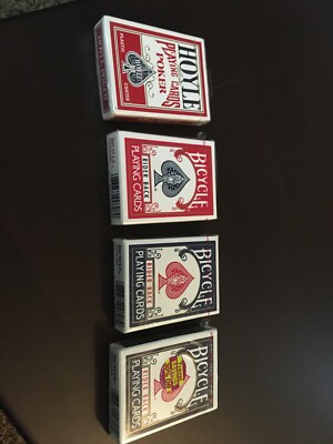4 Decks Bicycle Rider Back 808 Standard Poker Playing Cards & Hoyle ...