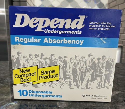 Vintage 1980s Depend Adult Diaper Undergarments Box of 10 Regular ...