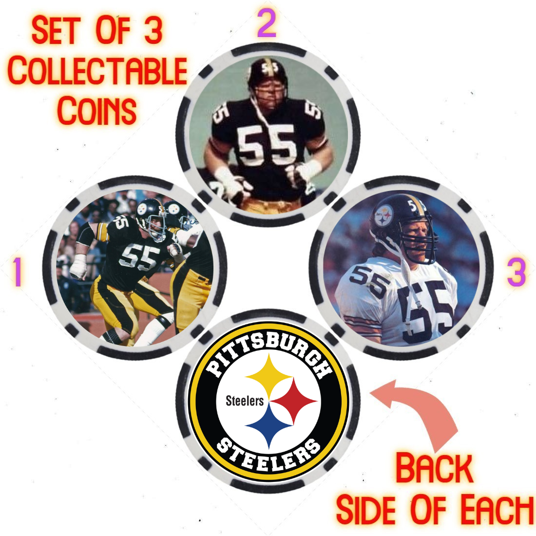 JON KOLB - LEGENDARY STEELERS FOOTBALL PLAYER - COLLECTABLE COIN SET ...