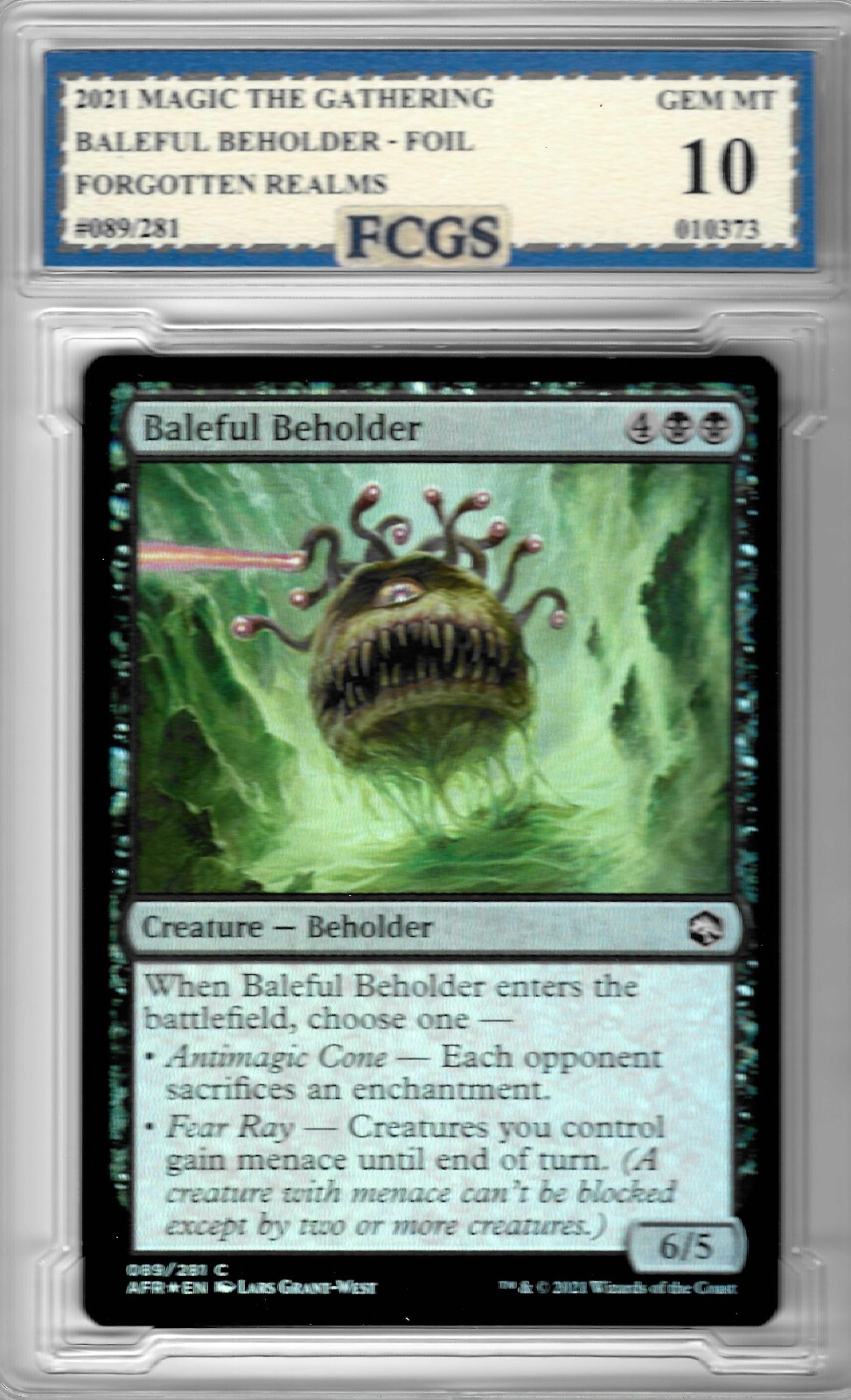 2021 MTG Baleful Beholder FOIL Forgotten Realms #89 Graded FCGS 10 GEM ...