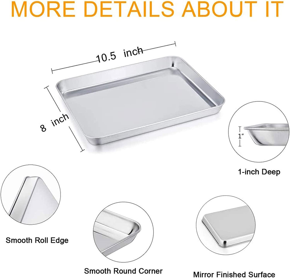 Stainless Steel Compact Toaster Oven Pan Tray Kitchen Cooking Baking 8 ...