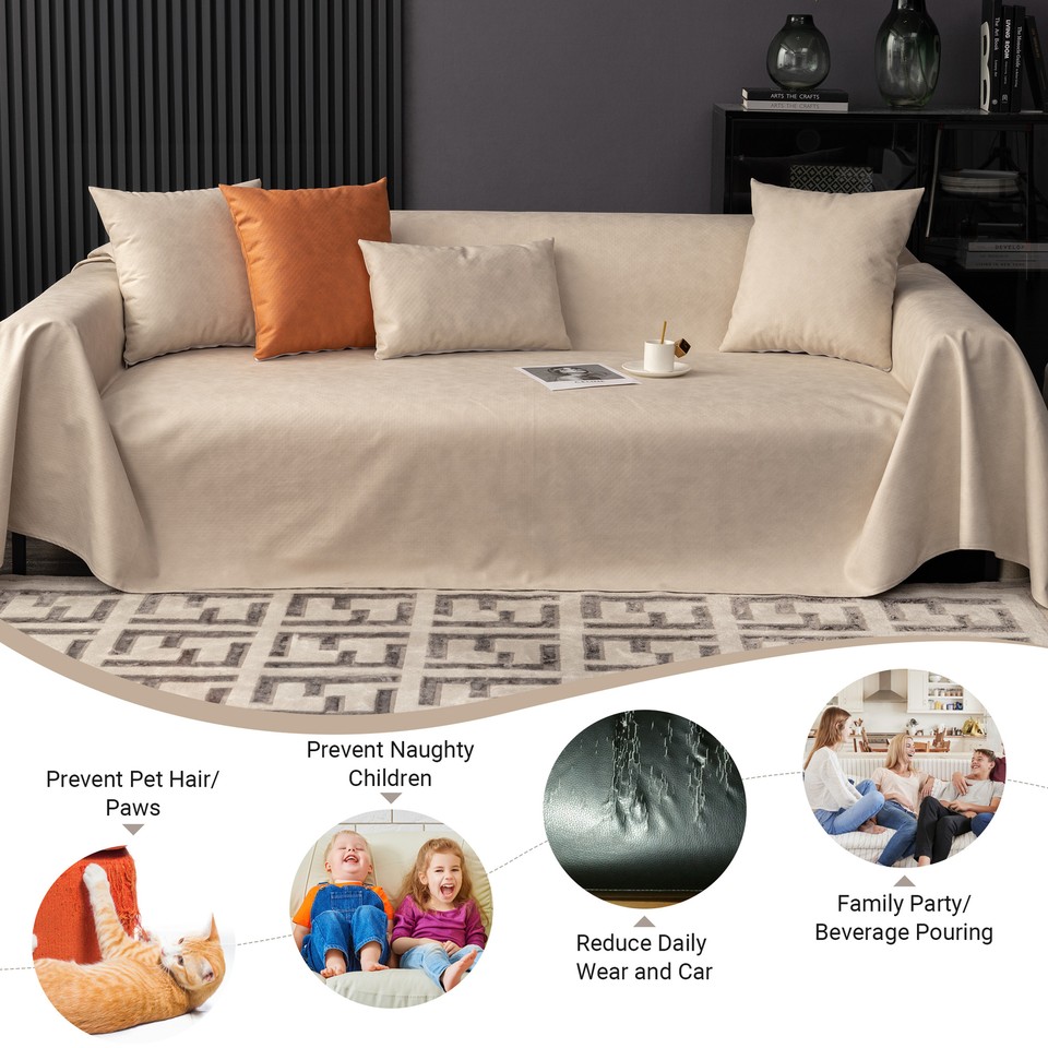 Fully Waterproof Sofa Cover Scratch Resistant Couch Non-Slip Furniture ...