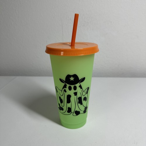 TAL 24oz Halloween Cup With Straw Green Orange | eBay