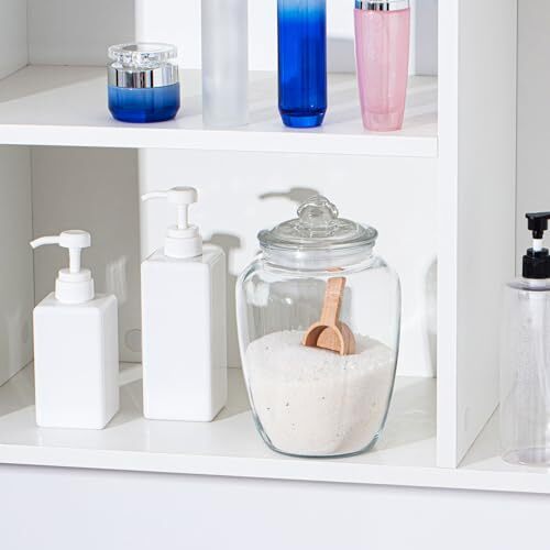 2 Sets 74 oz Bath Salt Container with Airtight Lid and Scoop Big Glass ...