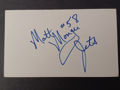 Matt Monger Signed Index Card - Jets, Bills, Oklahoma State | eBay
