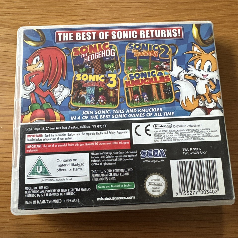 Nintendo DS Sonic Classic Collection Boxed GWO | eBay