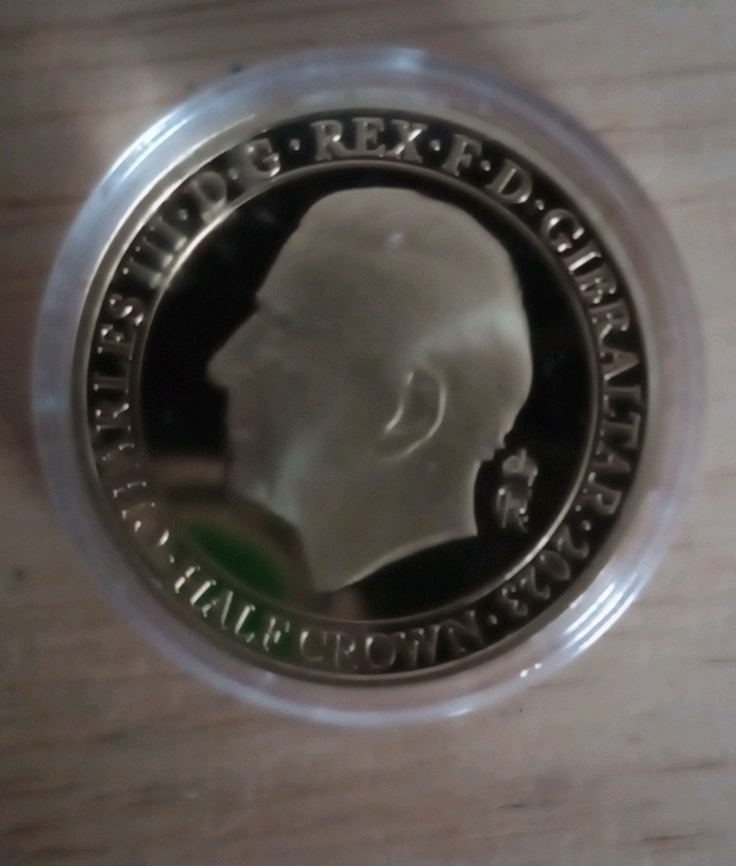 2023 Gibraltar Charles Iii Gold Plated Half Crown Coronation Coin ...