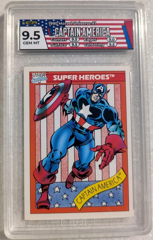 1990 Marvel Universe CAPTAIN AMERICA #1 HGA 9.5 Custom Label "POP 1" | eBay