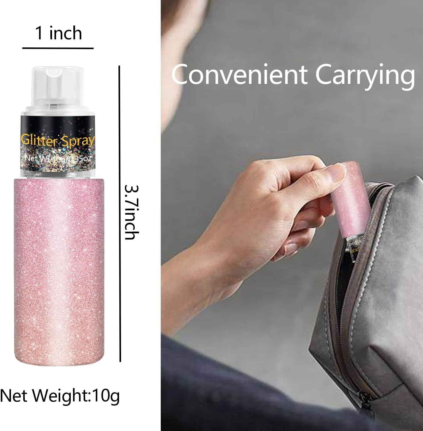 Hair and Body Glitter Spray, Holographic Glitter Highlighter Powder ...