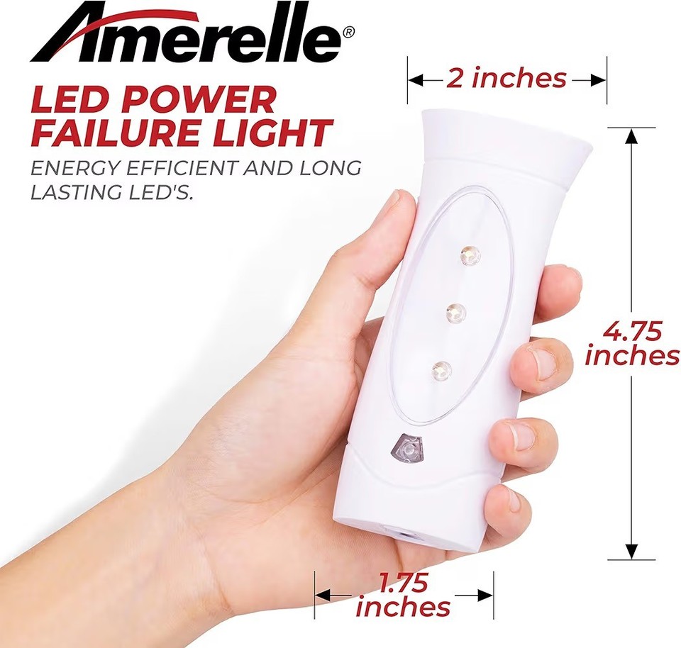 Amerelle LED power-failure light with plug-in flashlight rechargeable ...
