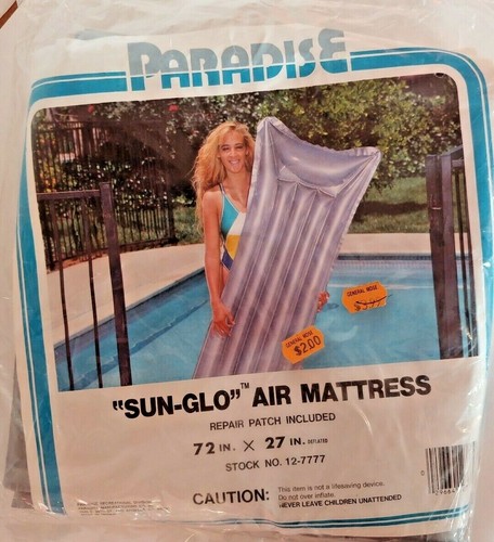 Pool Float Air Mattress Sun-Glo Paradise Vintage NOS gray 27x72 stock ...