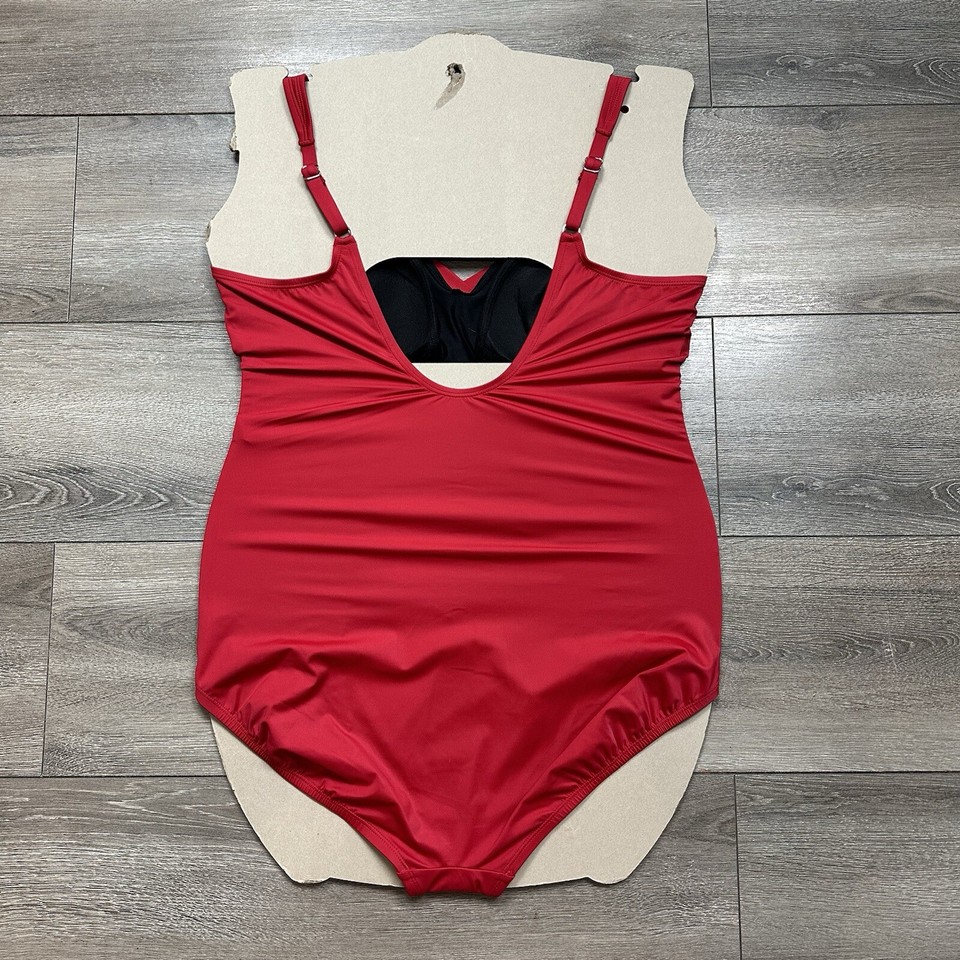 Miradonna Miraclesuit Women's Size 16 Pink Shaping V Neck One Piece ...