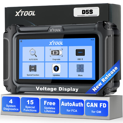 XTOOL D5S Check Engine OBD2 Scanner Transmission ABS SRS Code Reader ...