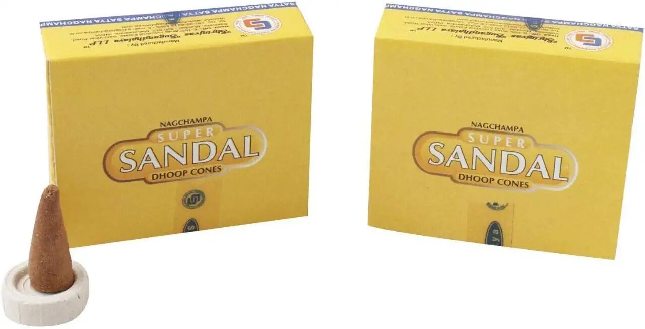 Nag Champa Super Sandal Incense Dhoop Cones, Pair of 12 Cone Boxes | eBay