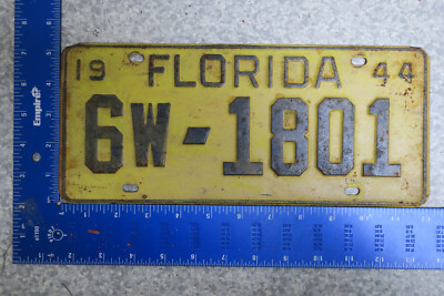 1944 44 FLORIDA FL LICENSE PLATE TAG PALM BEACH COUNTY 6W-1801 | eBay