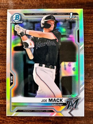 JOE MACK 2021 Bowman Draft 1st Chrome Refractor Miami Marlins #BDC-159 ...