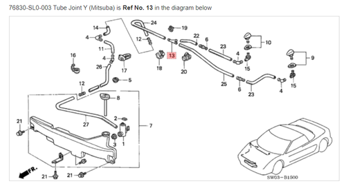 HONDA ACURA GENUINE OEM NSX Tube Joint Y (Mitsuba) ☆ 76830-SL0-003 ☆ | eBay