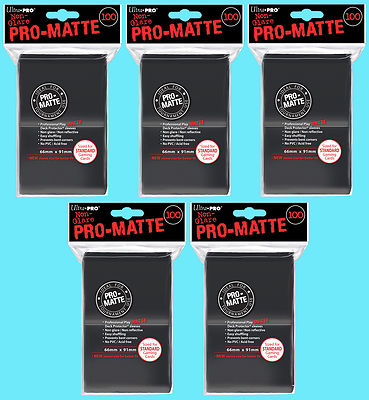 500 ULTRA PRO Standard Size BLACK PRO-MATTE DECK PROTECTORS Card ...