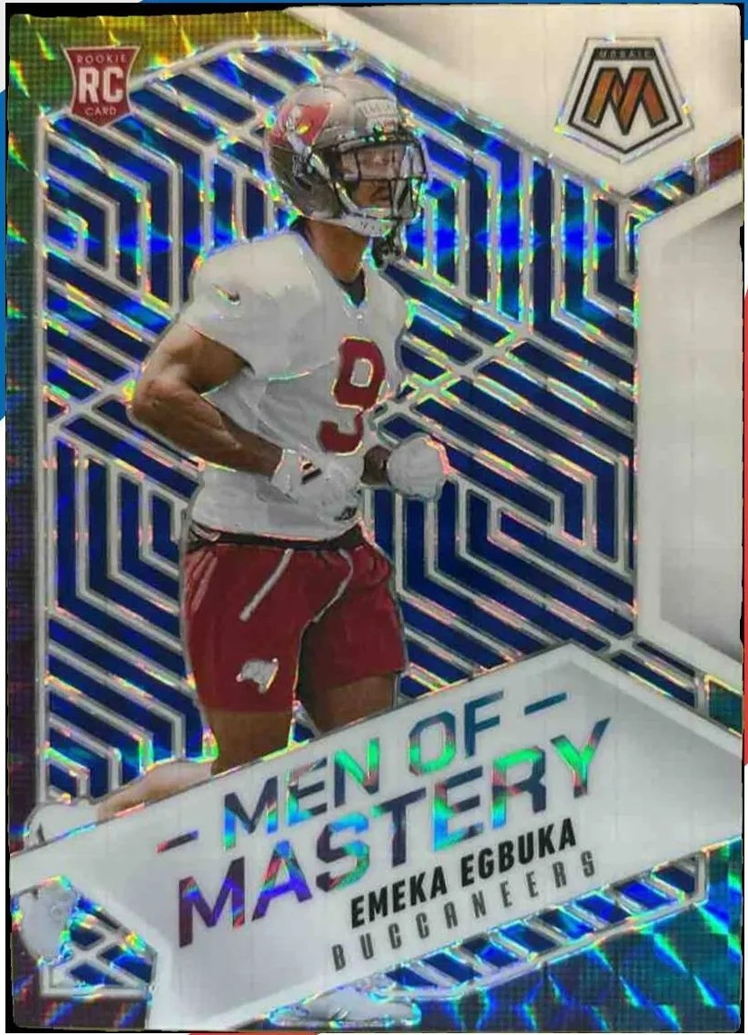 2025 Panini Mosaic - Men of Mastery Emeka Egbuka #15 Blue Mosaic Prizm ...