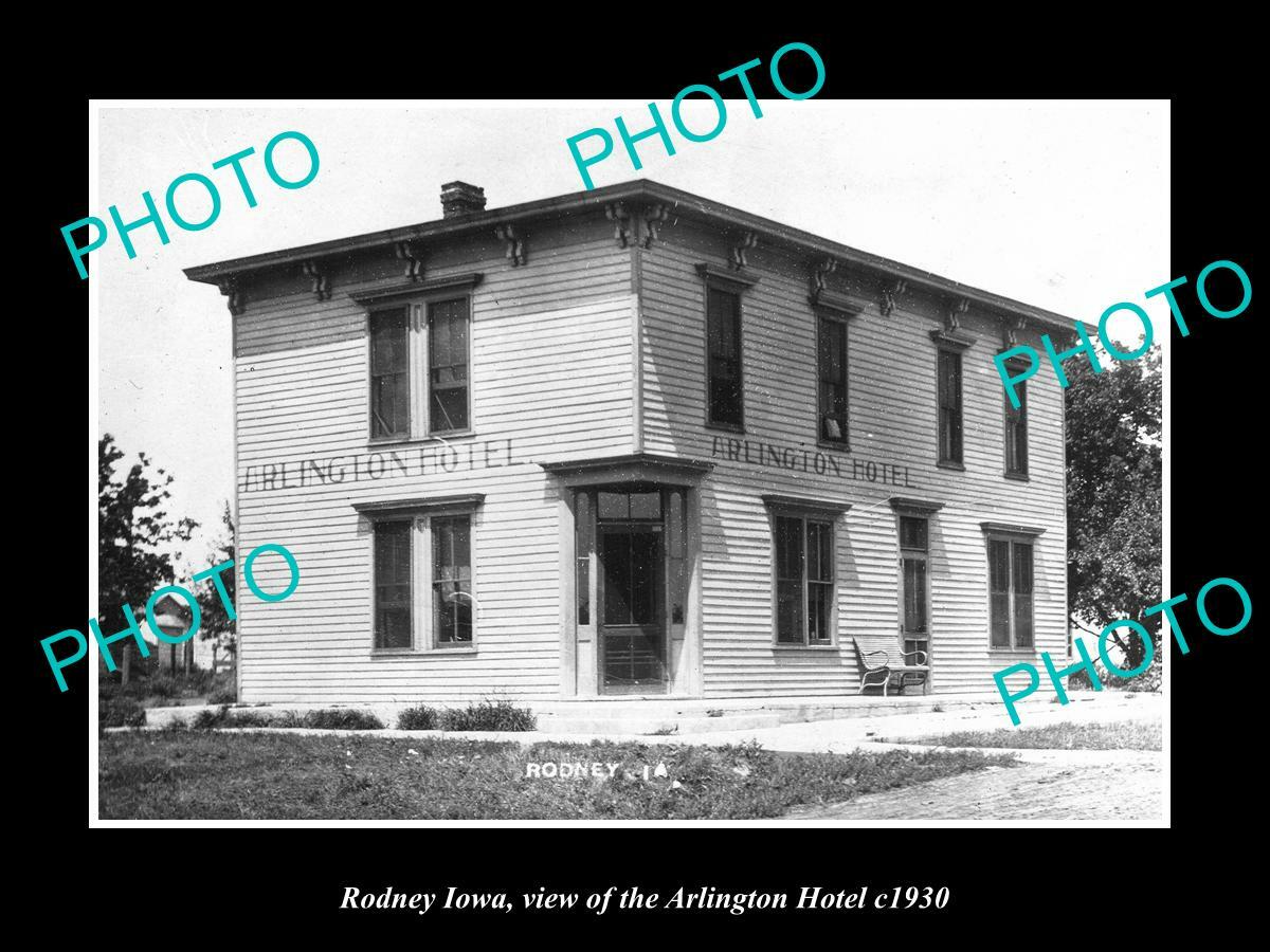 OLD 6 X 4 HISTORIC PHOTO OF RODNEY IOWA, VIEW OF THE ARLINGTON HOTEL ...