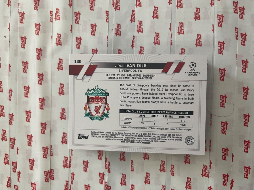 2022-23 Topps UEFA Club Competitions #130 Virgil Van Dijk Liverpool FC ...