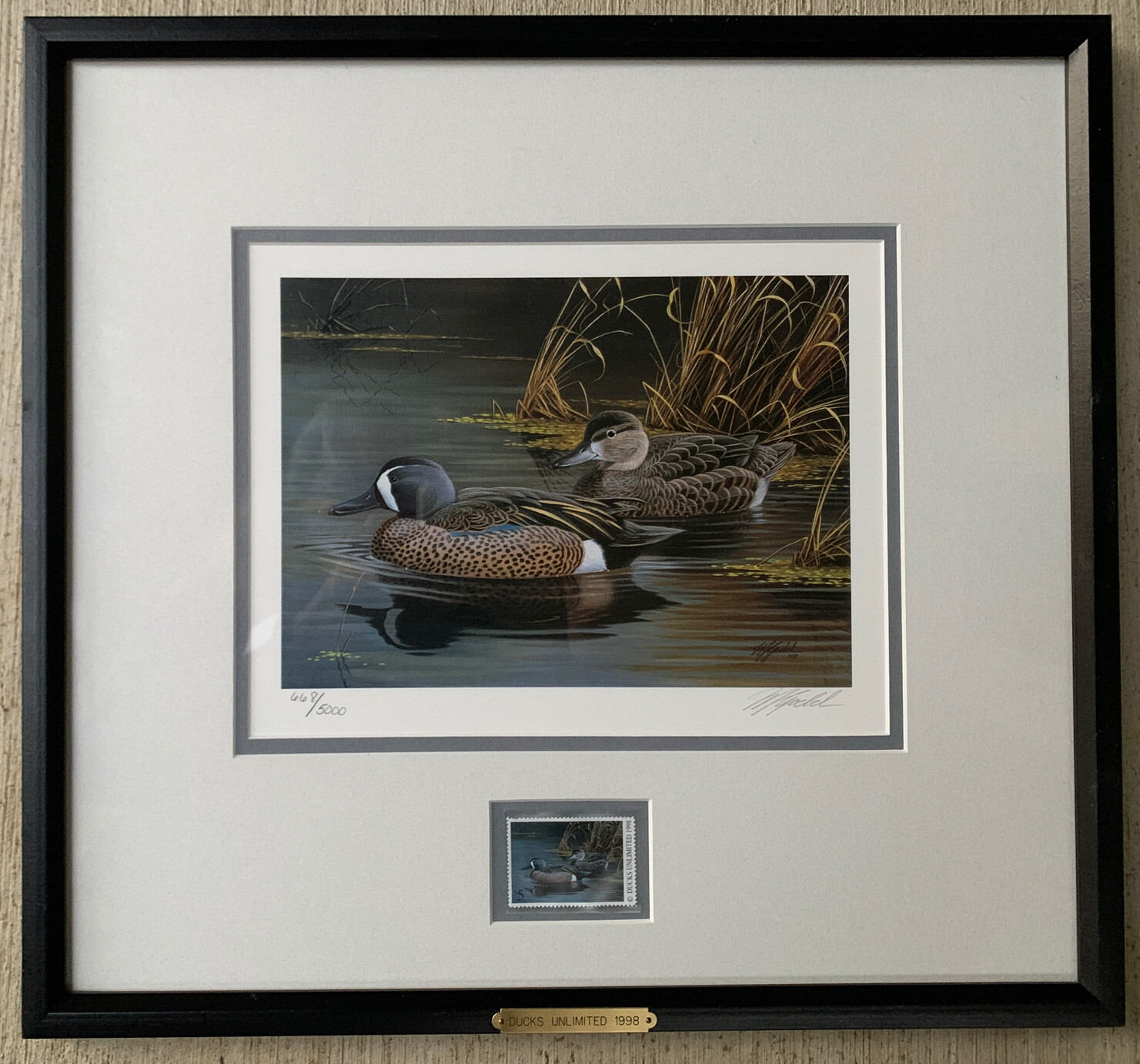 Wilhelm J Goebel Hand Signed + Postage Stamp Framed Matted Limited Ed ...