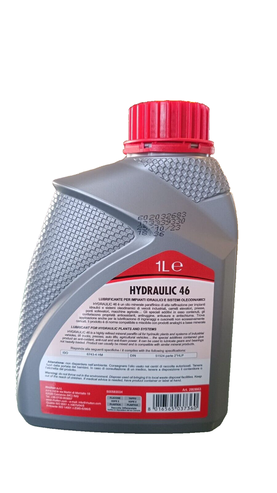 Olio Idraulico 46 lubrificante impianti idraulici ISO 6743-4 HM DIN ...