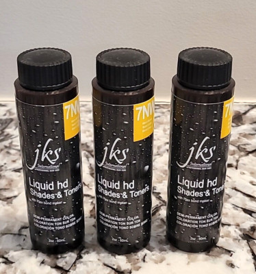 LOT OF 3 - JKS Liquid HD Demi Permanent Hair Color 7NW - Warm Blonde | eBay
