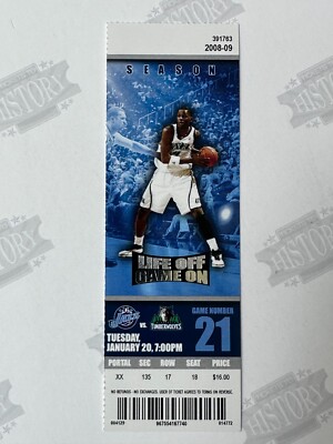 2009 Minnesota Timberwolves at Utah Jazz Ticket 1/20/09 | eBay