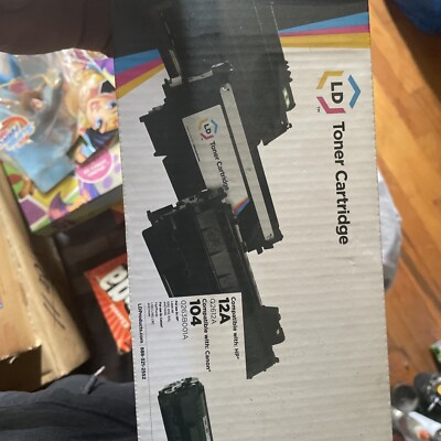 New LD HP 12A CANON 104 Black Compatible Toner Cartridge, Q2612A ...