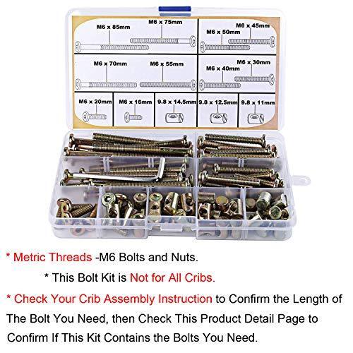 Crib Screws and Bolts Replacement Hardware Kit - Baby Bed Screws 85mm ...
