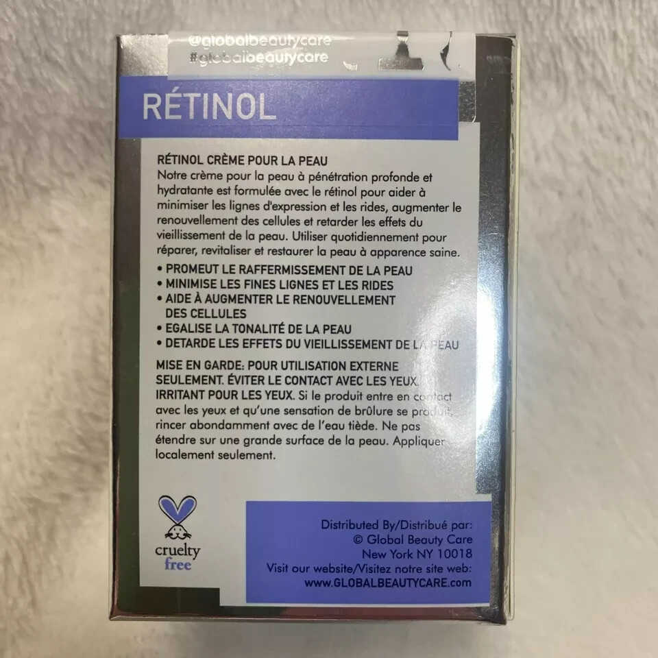 Global Beauty Care RETINOL Skin Cream 1.7 oz Anti Aging Moisturizer ...