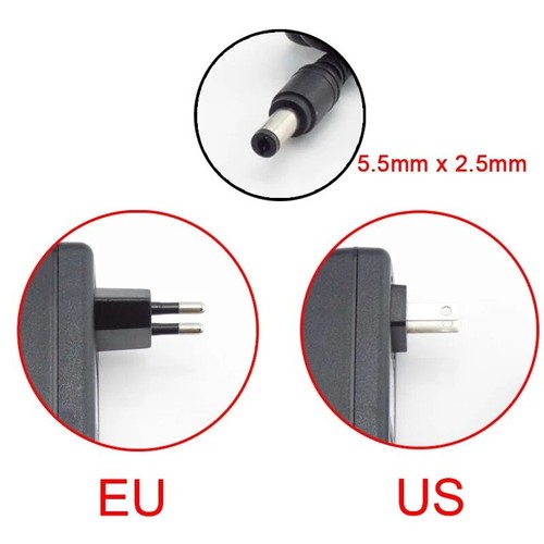 15V 1A 2A 3A AC DC Power Supply Adapter 100-240V Universal Charger 5.5 ...