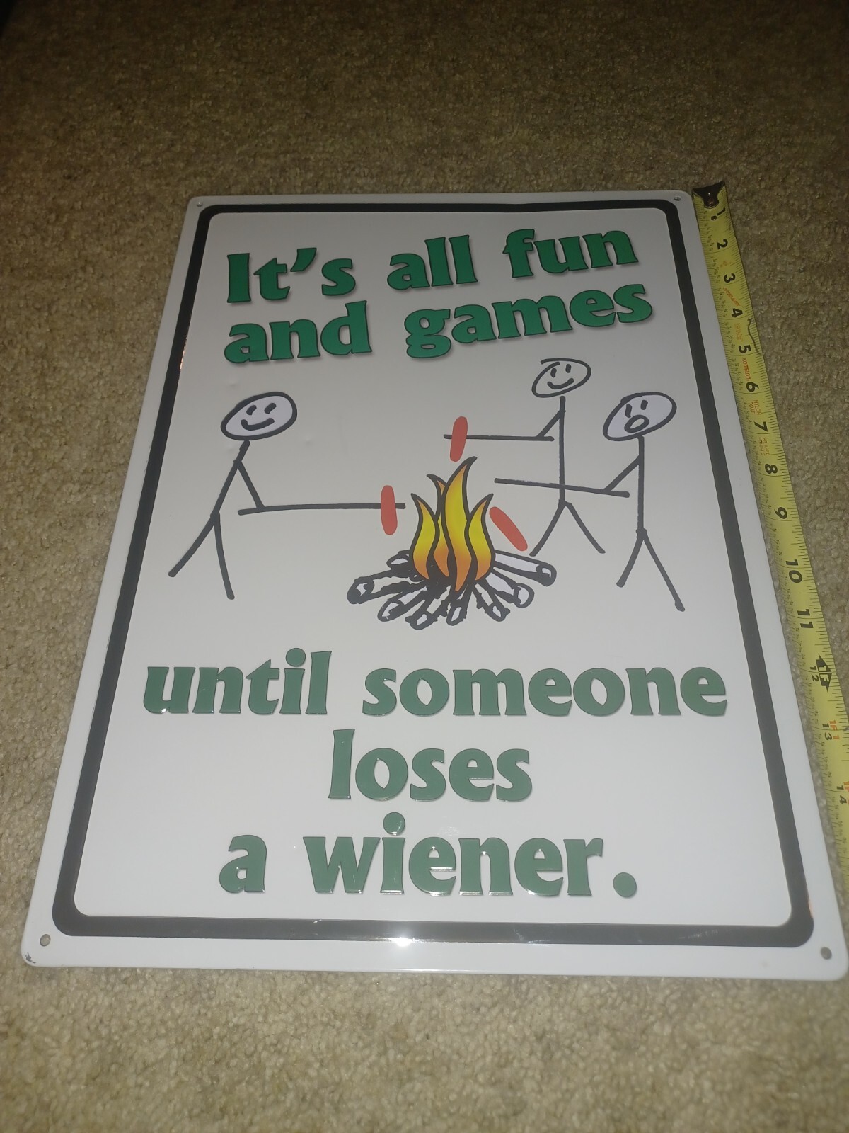 It's all fun and games until someone loses a Weiner tin sign | eBay