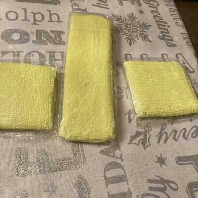 New Yellow Wrist Headband Band Sweat Loop Terry Two Wristband Band | eBay