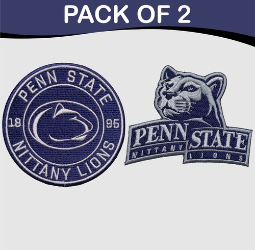 2Pcs Penn State Nittany Lions NCAA Team Logo Iron On Patch-Sew Patch ...