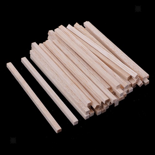 50pcs Square Wooden Craft Sticks Balsa Wood Stick for Kids DIY Craft ...
