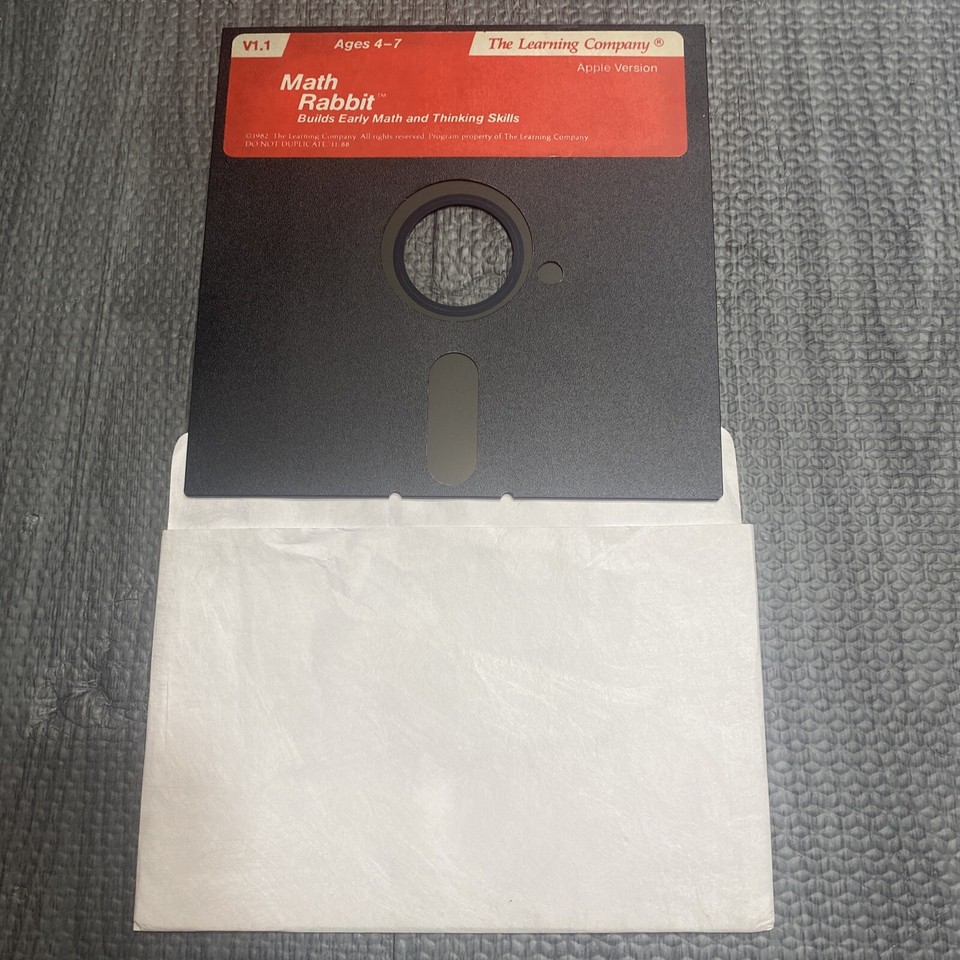 5.25" floppy disk - The Learning Company Reader Rabbit V1.4 W/ 2 Math ...