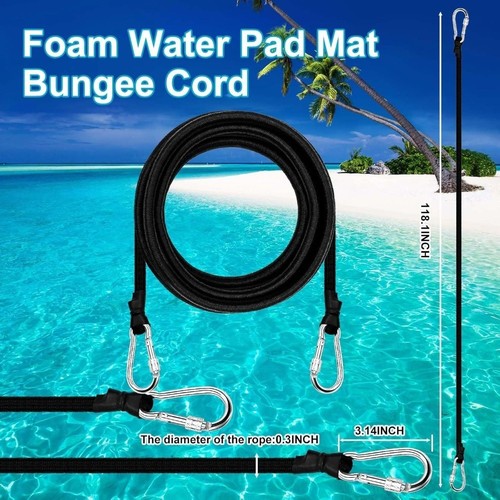 118 Inch Elastic Rope with Aluminum Hooks for Floating Pads and Outdoor ...