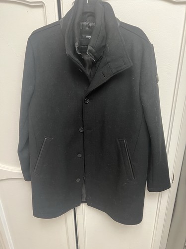 Kenneth Cole Black Men's Mid-Length Overcoat Button Zip 44 in Size M | eBay