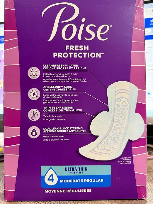 54 Pads Poise Fresh Protection Ultra Thin with Wing Moderate Regular ...