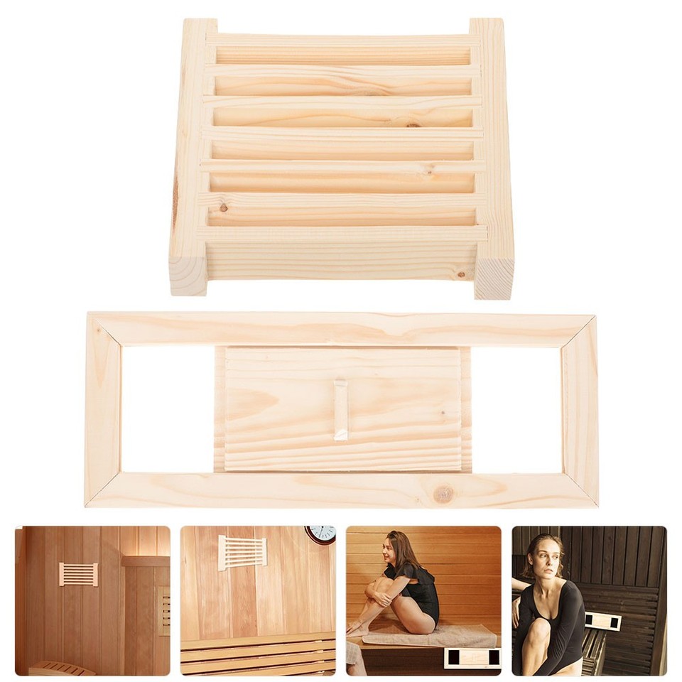 Wooden Cedar Sauna Room Shutter Window Ventilation Panels Sauna Blinds ...